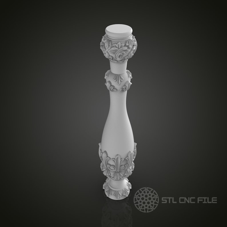 Ornate Architectural Column STL Model for CNC Router - Ideal for Artcam ...