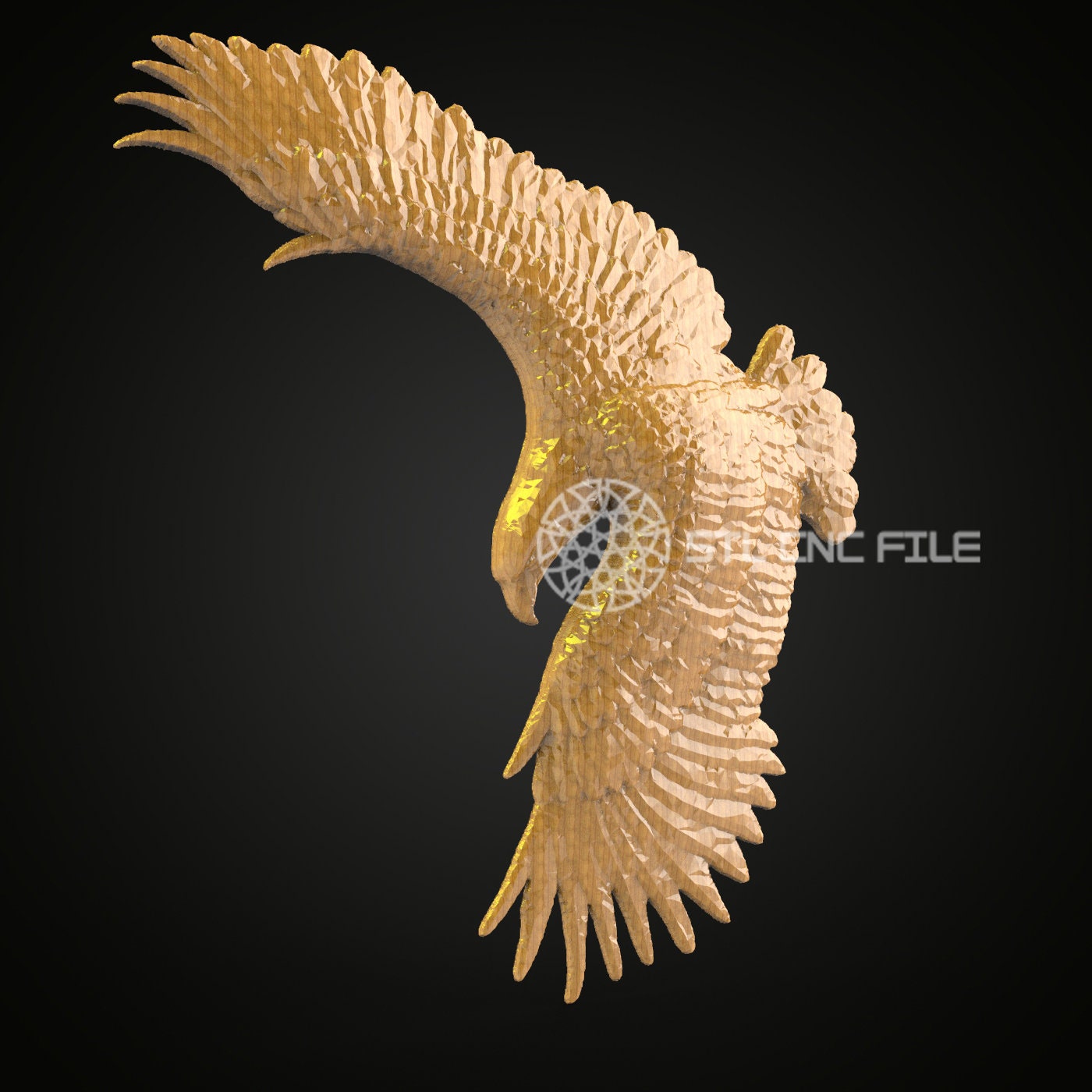 Dynamic Eagle Flight 3D STL Model, CNC Wood Engraving, Compatible With ...