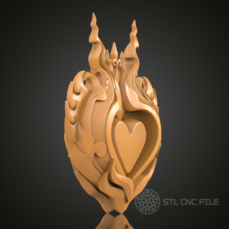 Ornate Heart 3D STL Model, CNC Router Engraver Artcam Aspire, Wood Art ...
