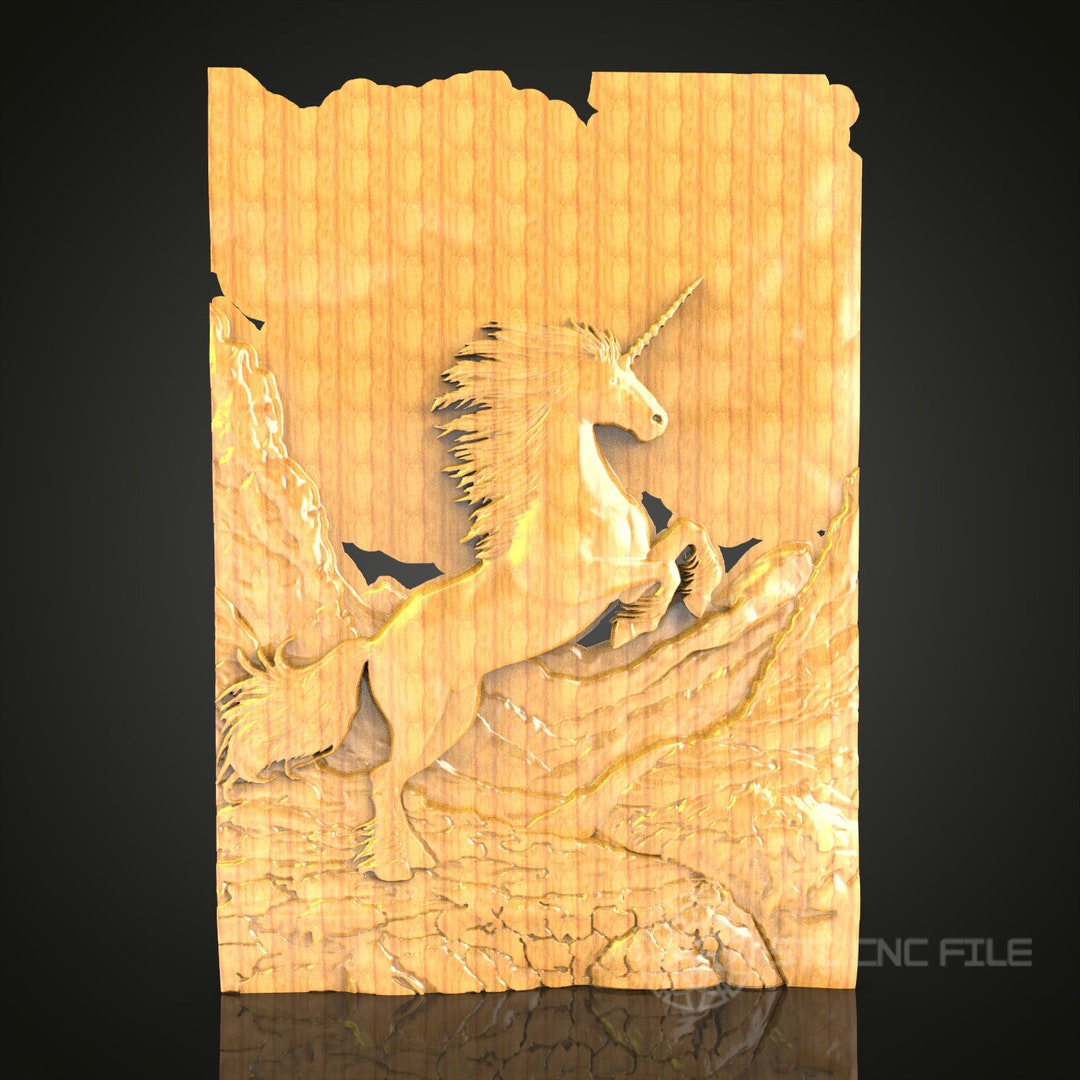 Majestic Unicorn Relief STL Model: CNC Router Art (digital File) - Etsy