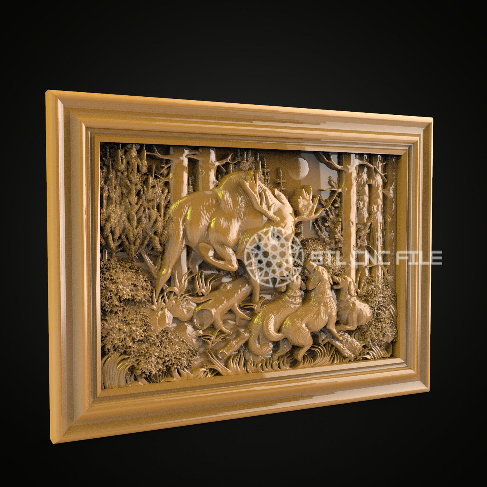 Forest Deer Family 3D STL Model - CNC Router Engraver File for Artcam ...