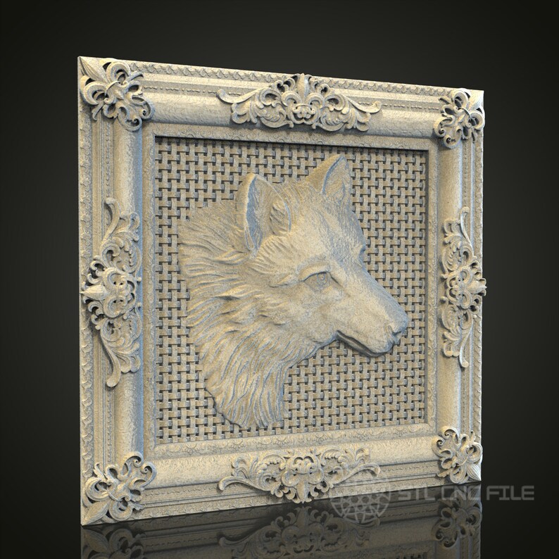 Regal Wolf Head Relief STL Model for CNC and 3D Printing, Artcam ...