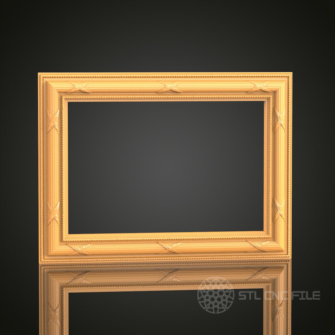 Elegant Rectangular 3D Frame STL Model for CNC Router, Artcam Aspire ...