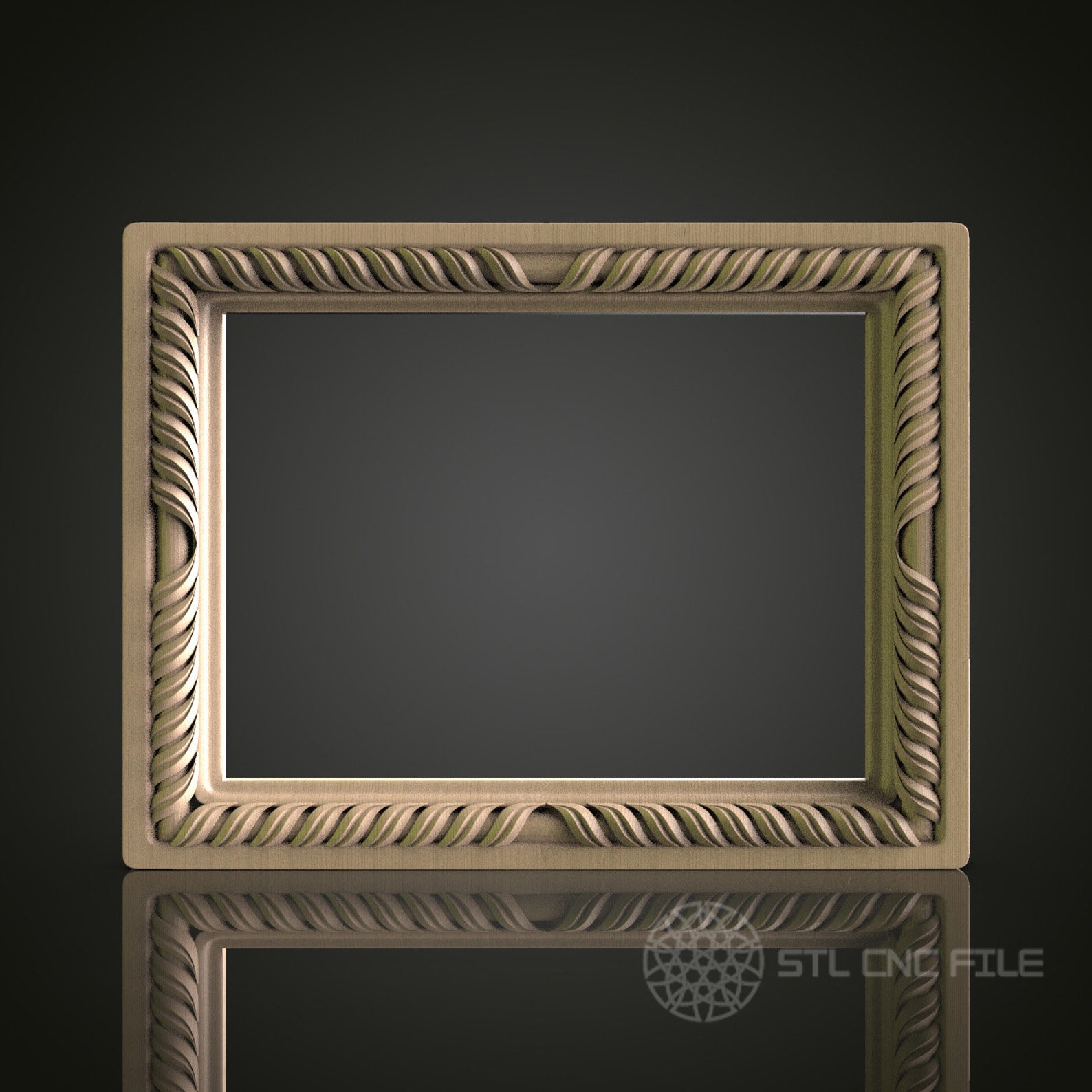 Twisted Rope Design Rectangular Frame for CNC and 3D Printing - STL ...