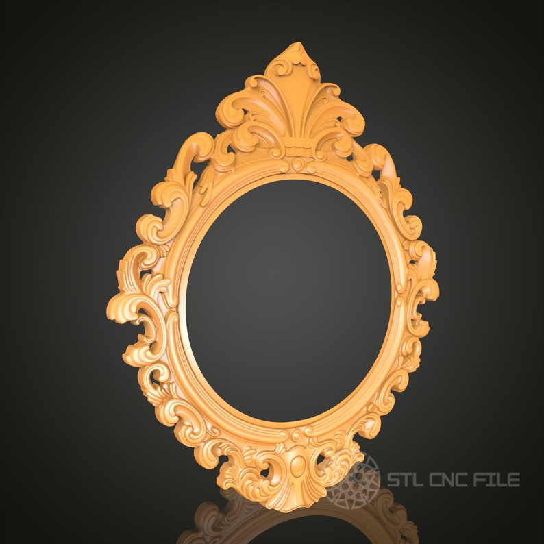 Victorian Ornate Oval Frame STL Model for CNC Router Engraver, Artcam ...