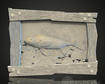 3d Fish Relief Panel Model-3d Stl Drawing Files for Cnc Machine-3d ...