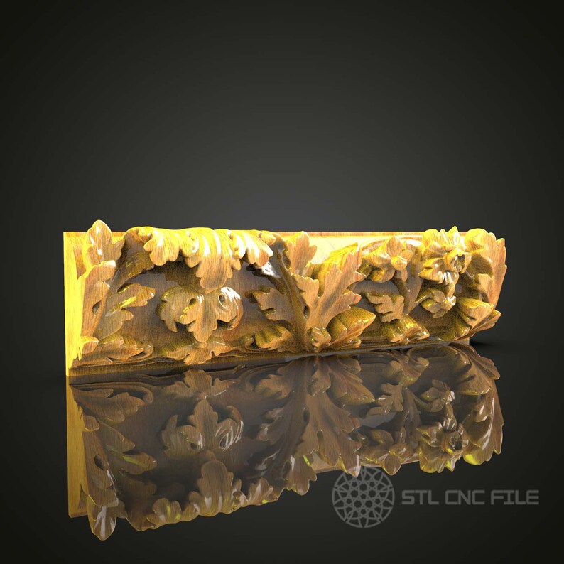 Floral Oak Border STL Model, Classic CNC Router Carving File ...