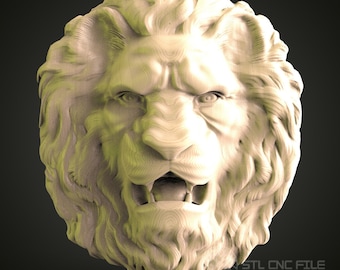 Lion Head 3D STL File for CNC - Etsy