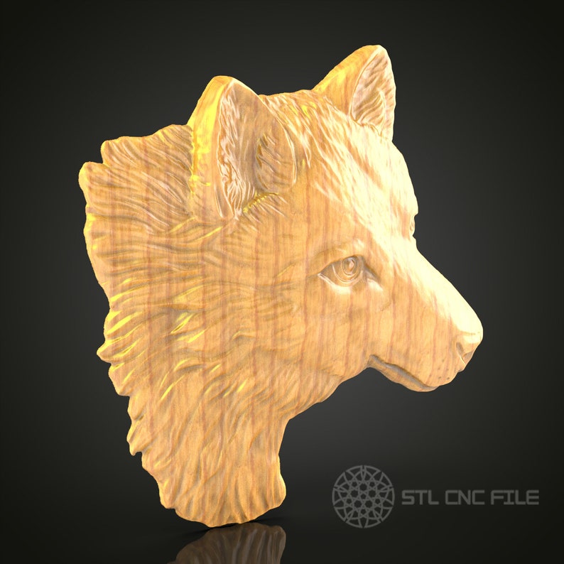 Wolf Head 3D STL Model for CNC Carving Wood Art, Animal Sculpture, CNC ...
