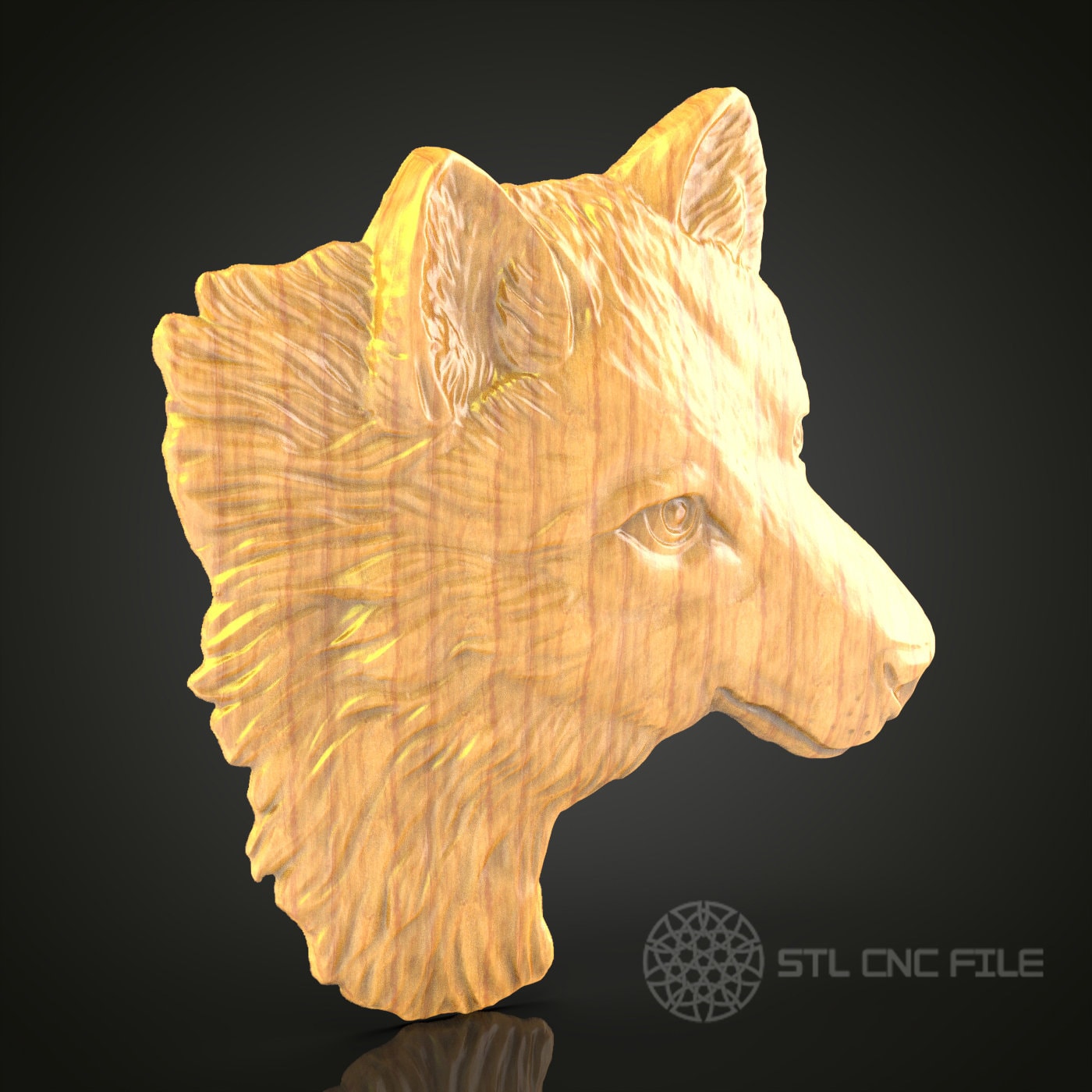 Wolf Head 3D STL Model for CNC Carving Wood Art, Animal Sculpture, CNC ...