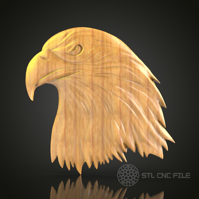 Majestic Eagle Head 3D STL Model for CNC Router - Powerful Wood Wall ...