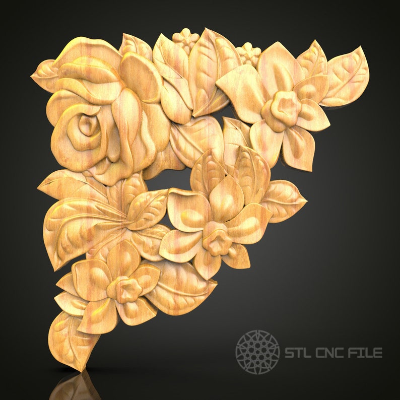 Botanical Circle STL Model for CNC Routers – Lush Floral Wood Carving ...
