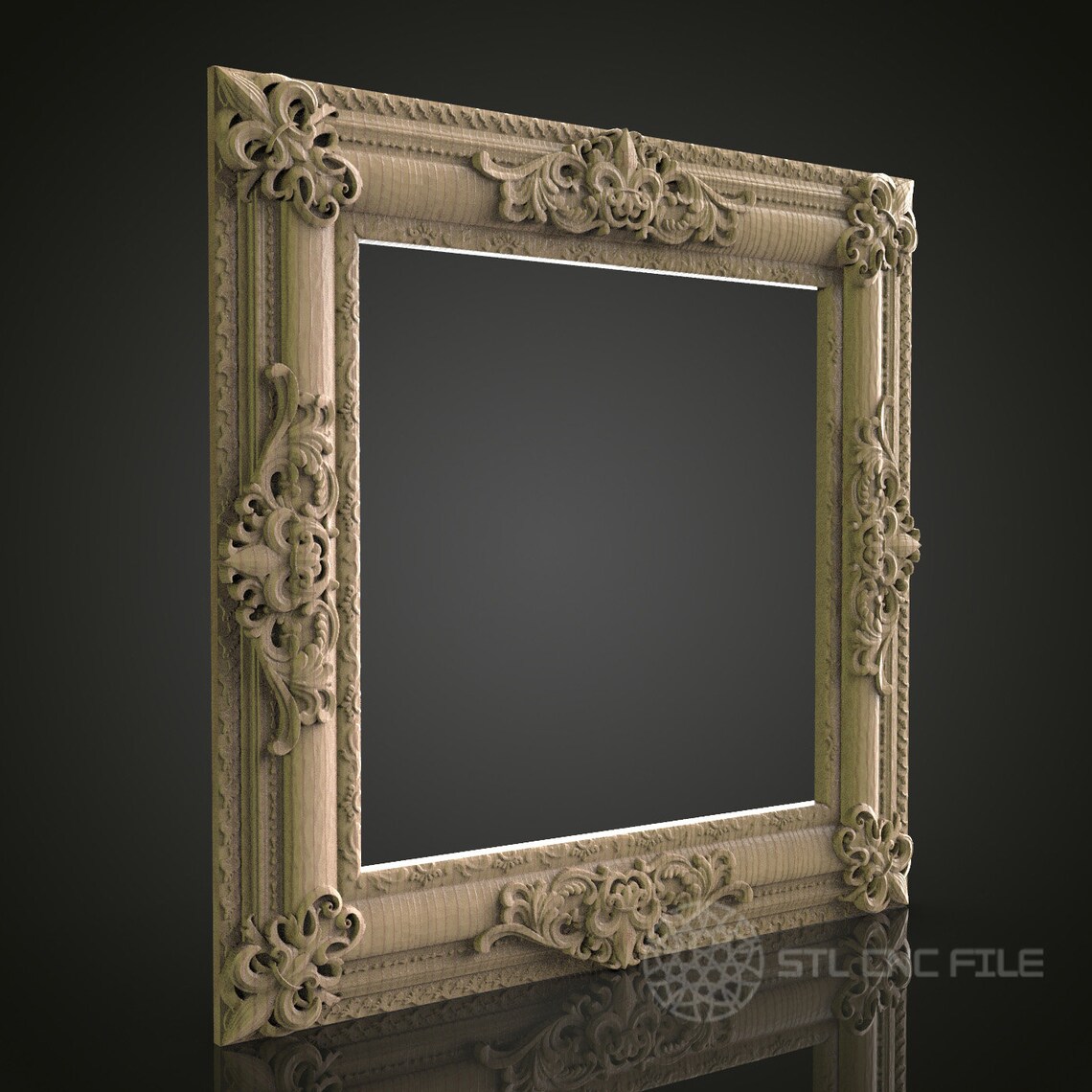 Victorian-style Square Frame for CNC and 3D Printing - STL File - Etsy