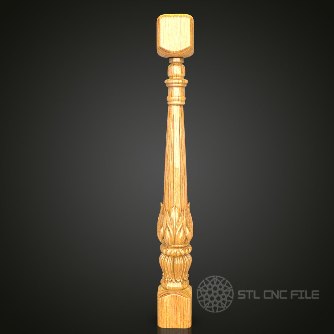 Elegant Fluted Column STL Model for CNC Router - Perfect for Artcam ...