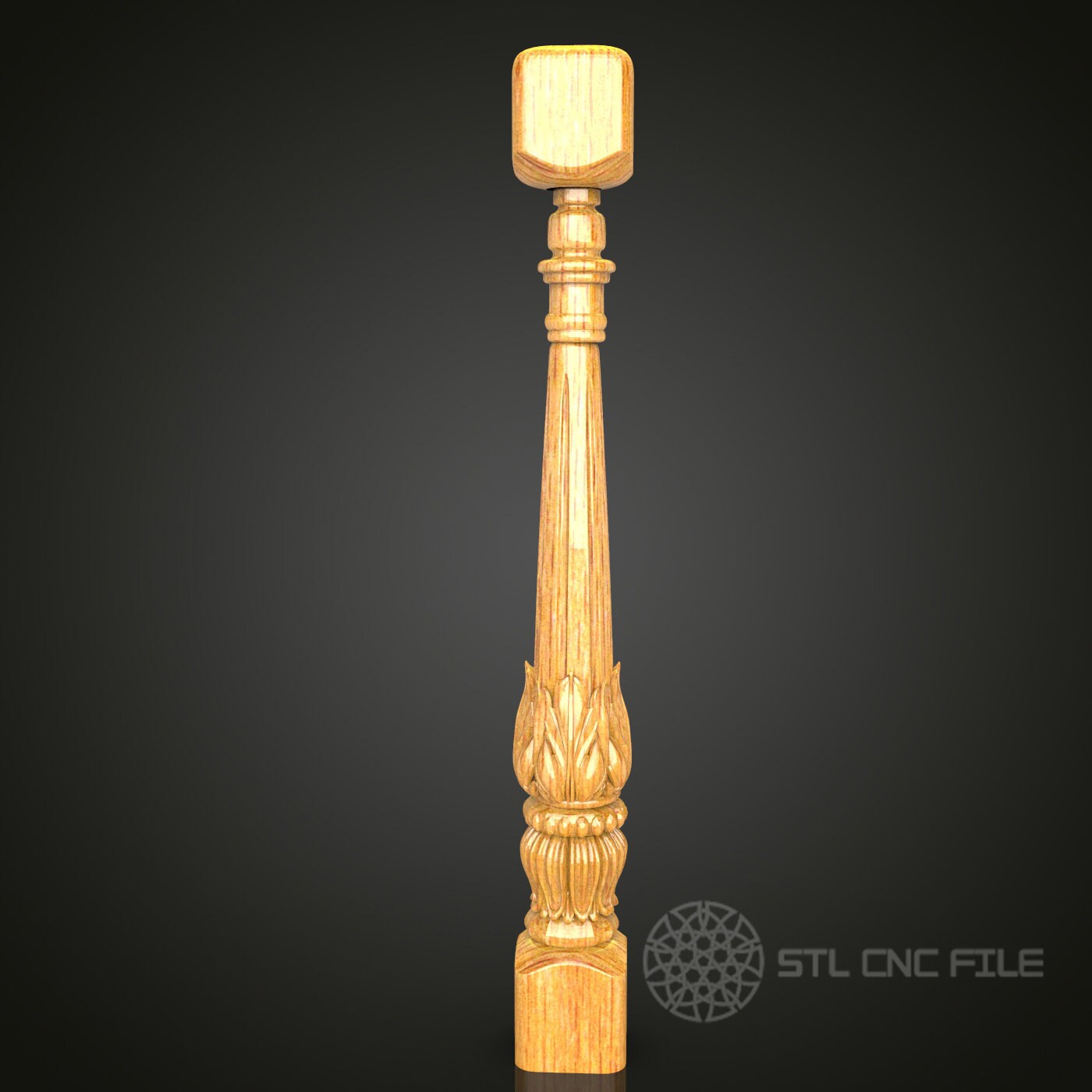 Elegant Fluted Column STL Model for CNC Router Perfect for Artcam ...