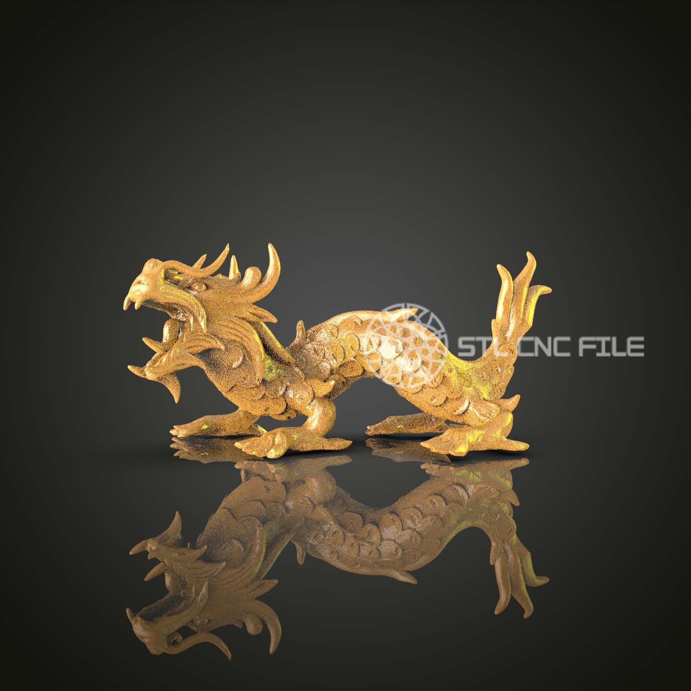 Regal Dragon STL File for CNC Routers Artcam, Aspire, Engraving CNC ...