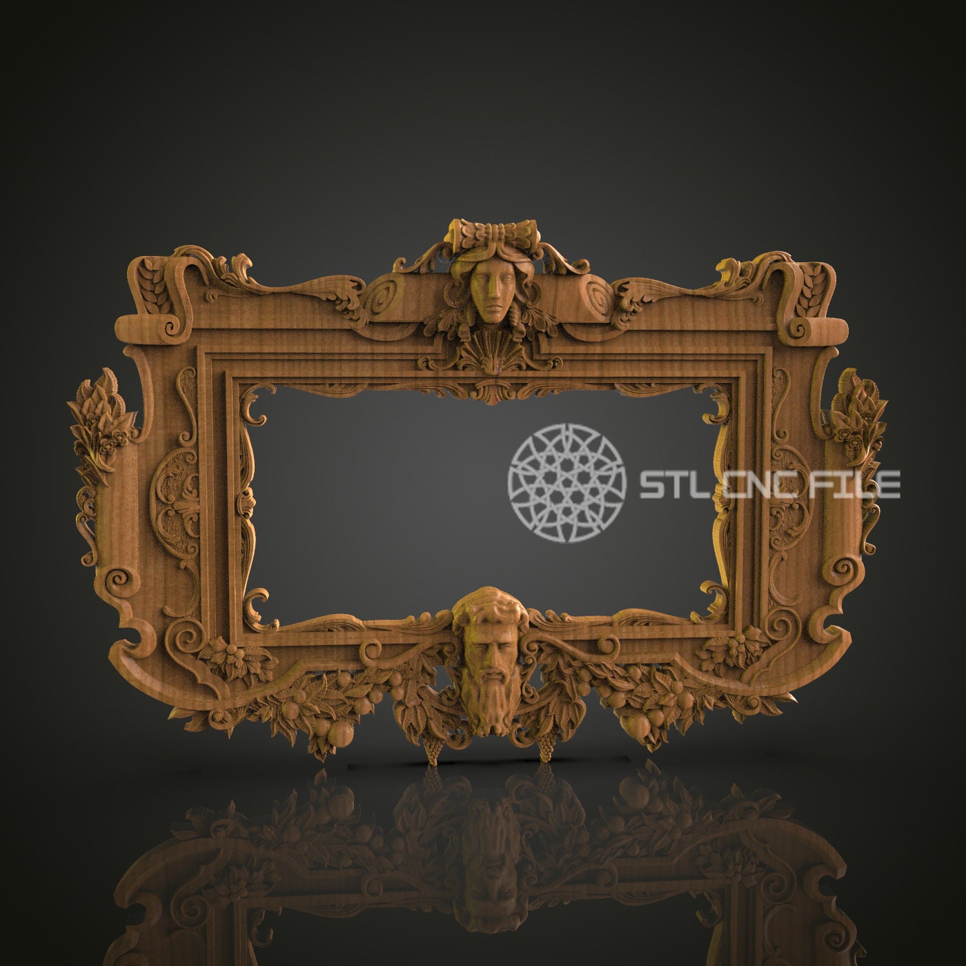 Ornate 3D Frame STL Model for CNC Router Engraver - Artcam, Aspire, CNC ...