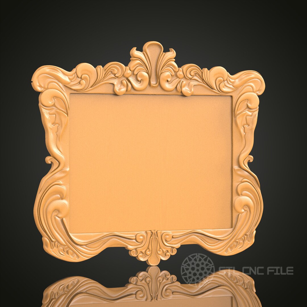 Ornate Rococo Style Frame Design STL Model for CNC Router Engraver ...