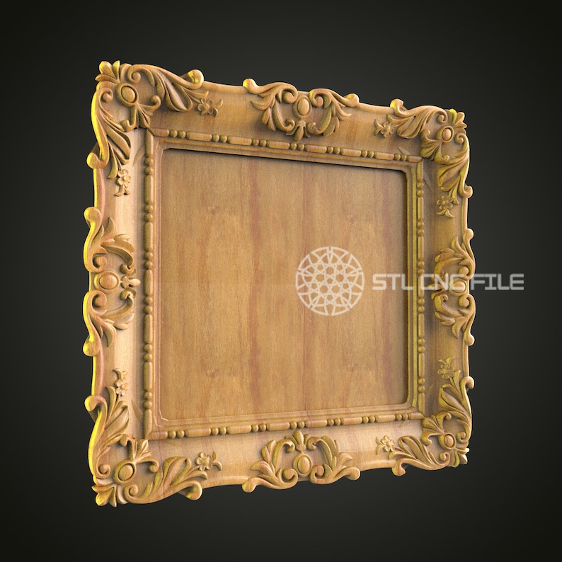 Rococo Style Picture Frame - Ornate CNC Engraved Wood, Decorative STL ...