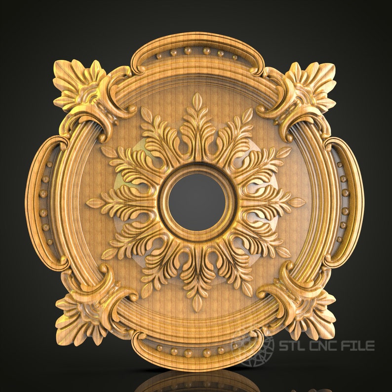 Baroque Floral Medallion STL File, CNC Router, Artcam Aspire, Exquisite ...
