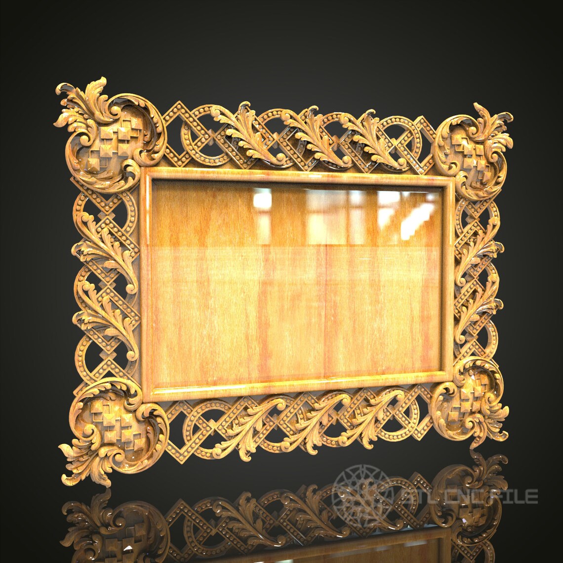 Celtic Splendor - Intricate 3D CNC Engraved Wood Frame, Artcam Aspire ...