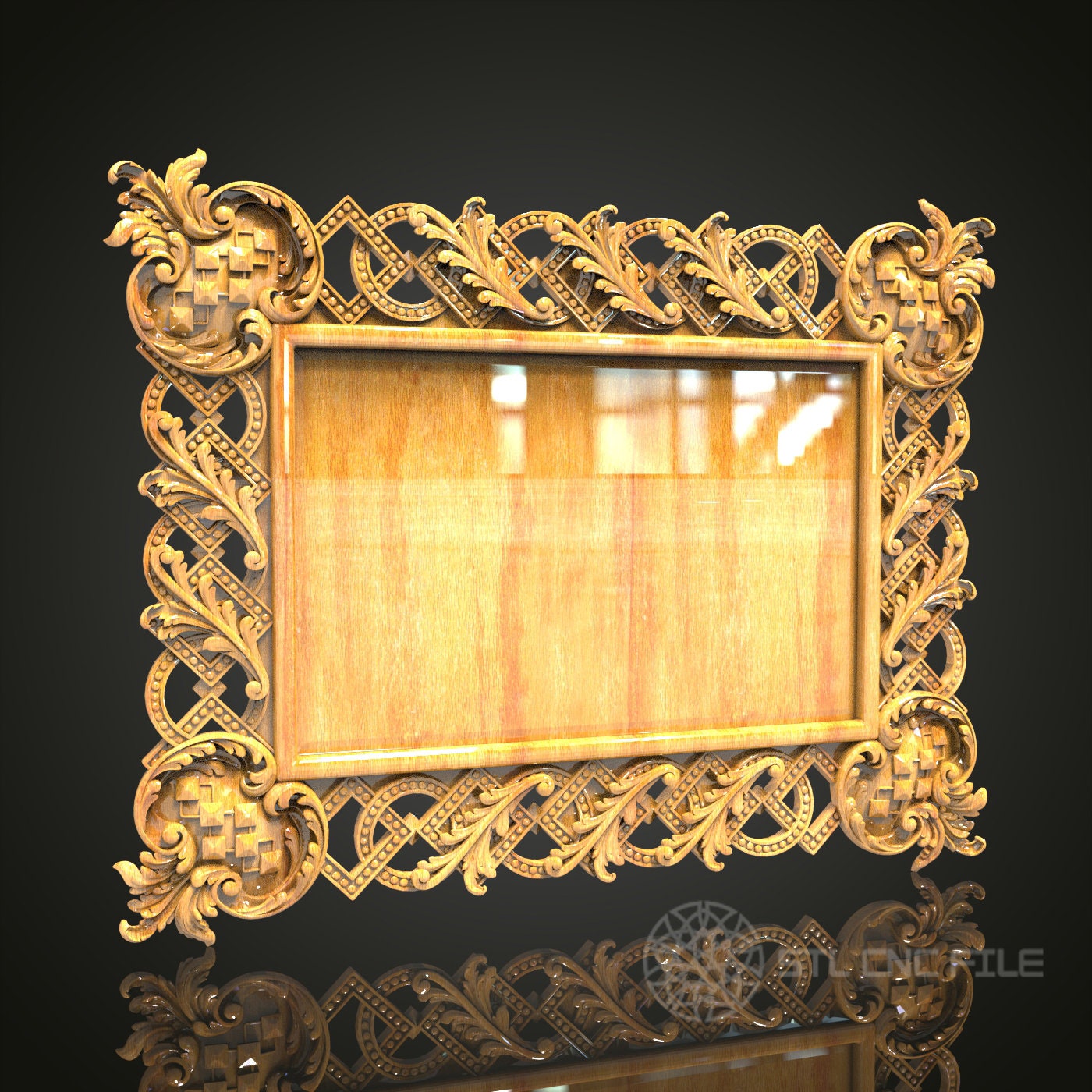 Celtic Splendor - Intricate 3D CNC Engraved Wood Frame, Artcam Aspire ...
