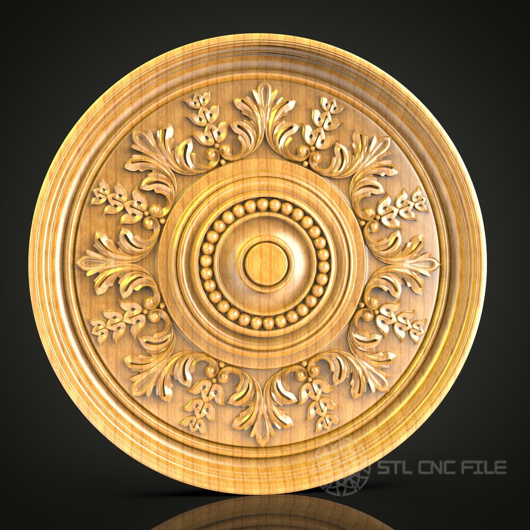 Renaissance Floral Medallion STL Model: CNC Router File - Etsy
