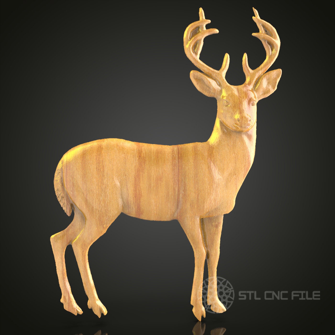 Serene Forest Deer – CNC Router STL Model for Elegant Wood Sculpture - Etsy