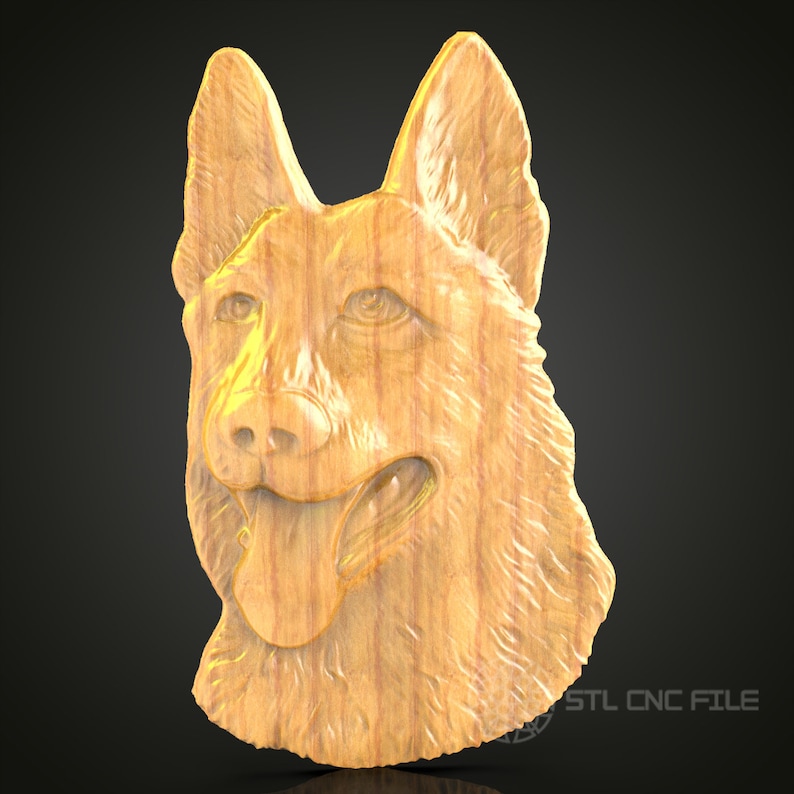 German Shepherd 3D Model STL File: CNC Router Wood Art (digital File ...