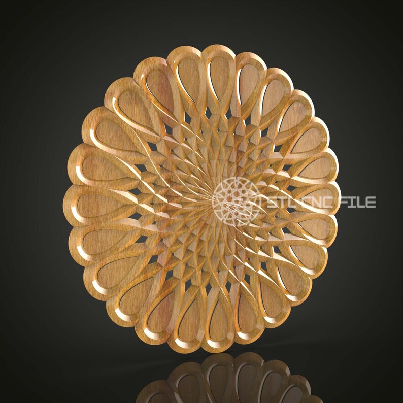 Dahlia Inspired Wood Art STL File for CNC, Floral Wall Decor Engraving ...