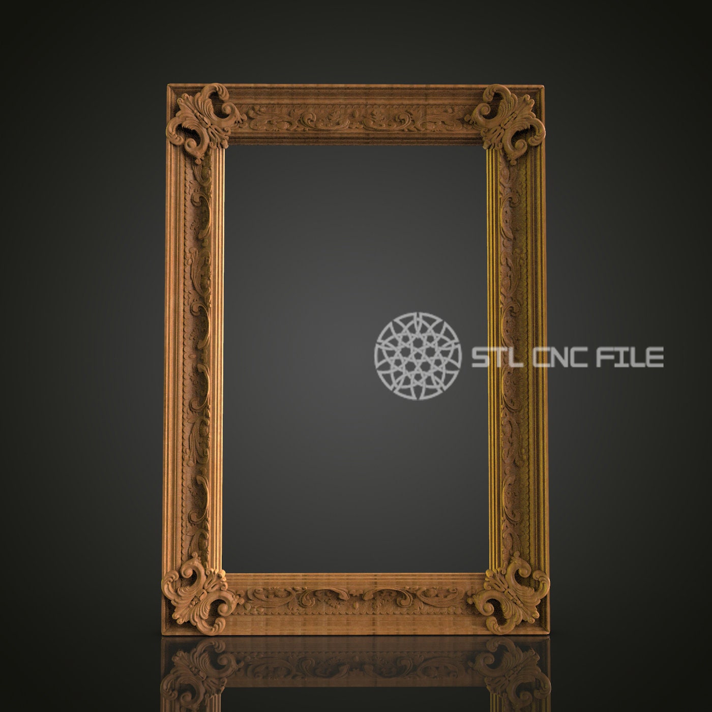 Classic Ornate 3D Frame STL Model for CNC Router Engraver - Artcam ...