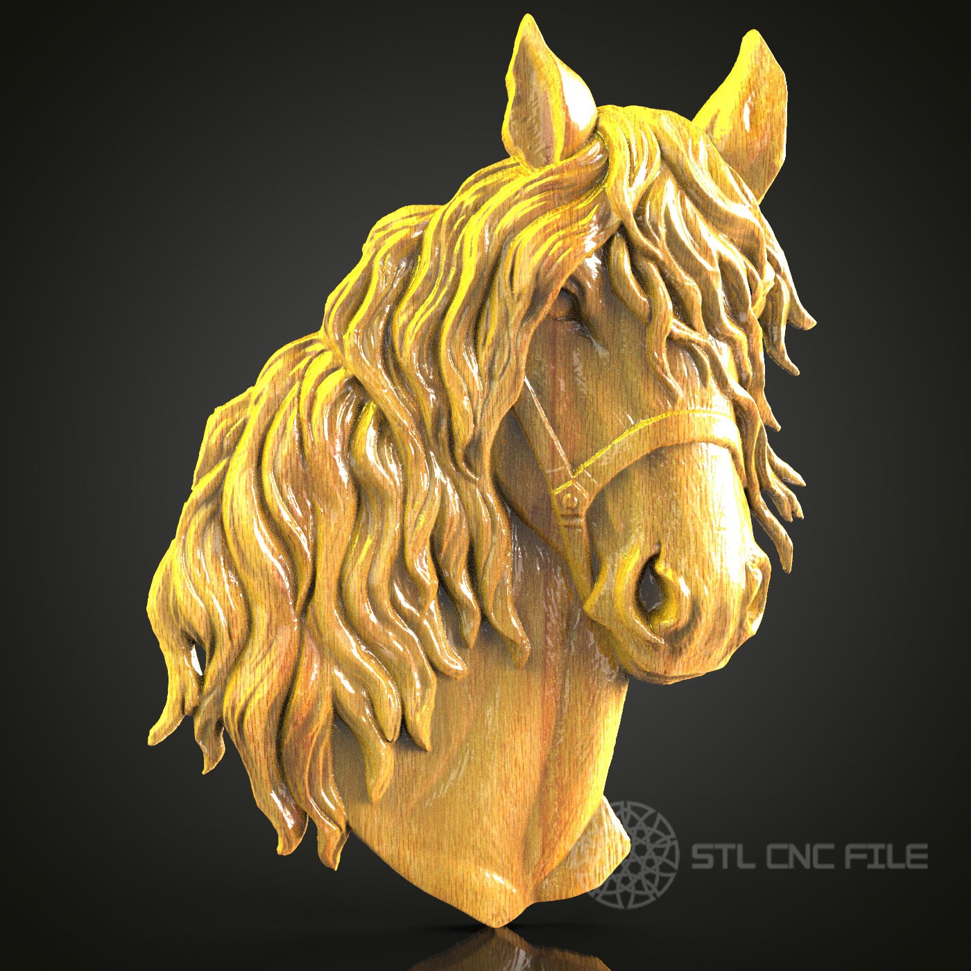 Majestic Horse Head STL Model for CNC Router, Compatible With Artcam ...