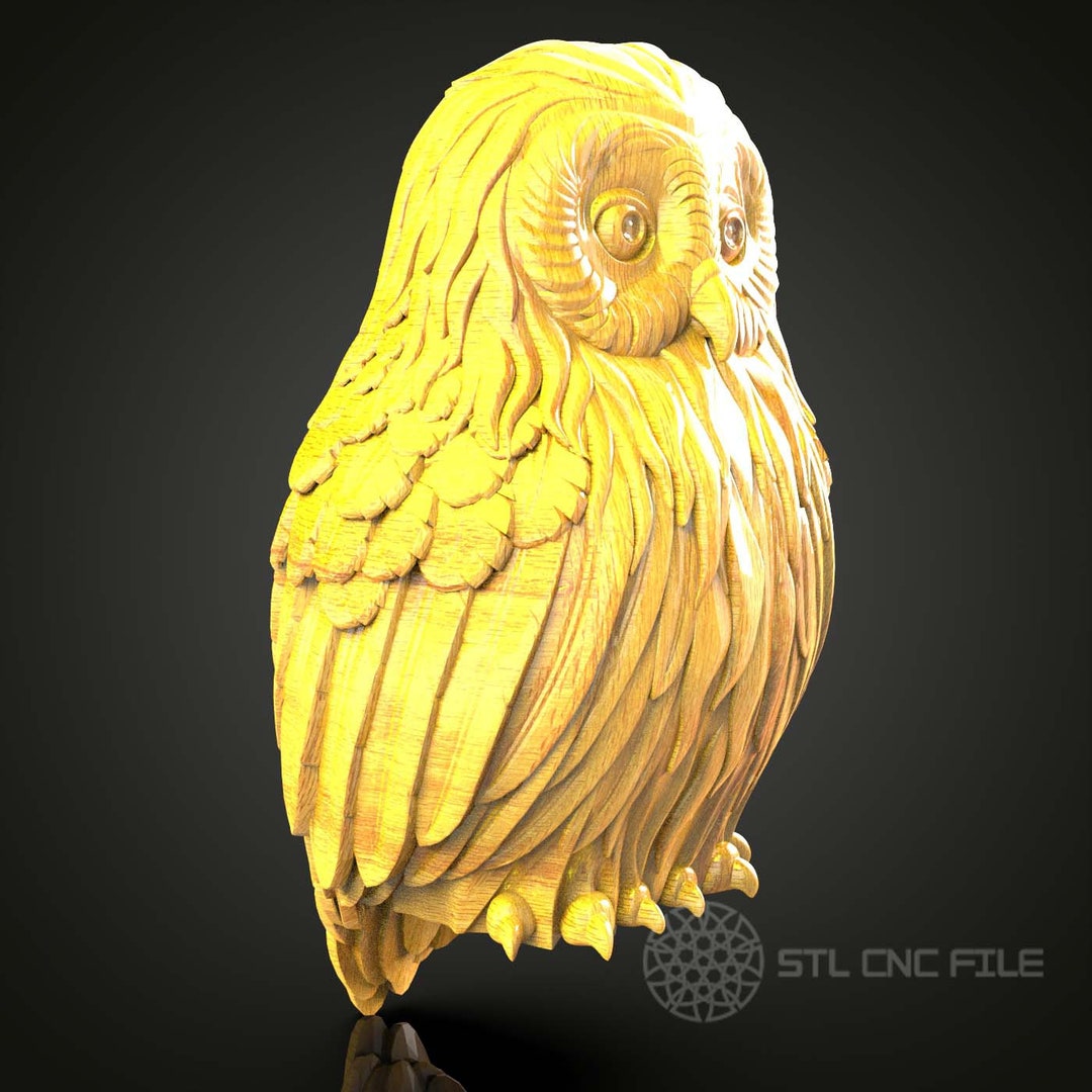 Spread-wing Owl CNC STL Model, Artcam & Aspire, Woodworking Art File ...