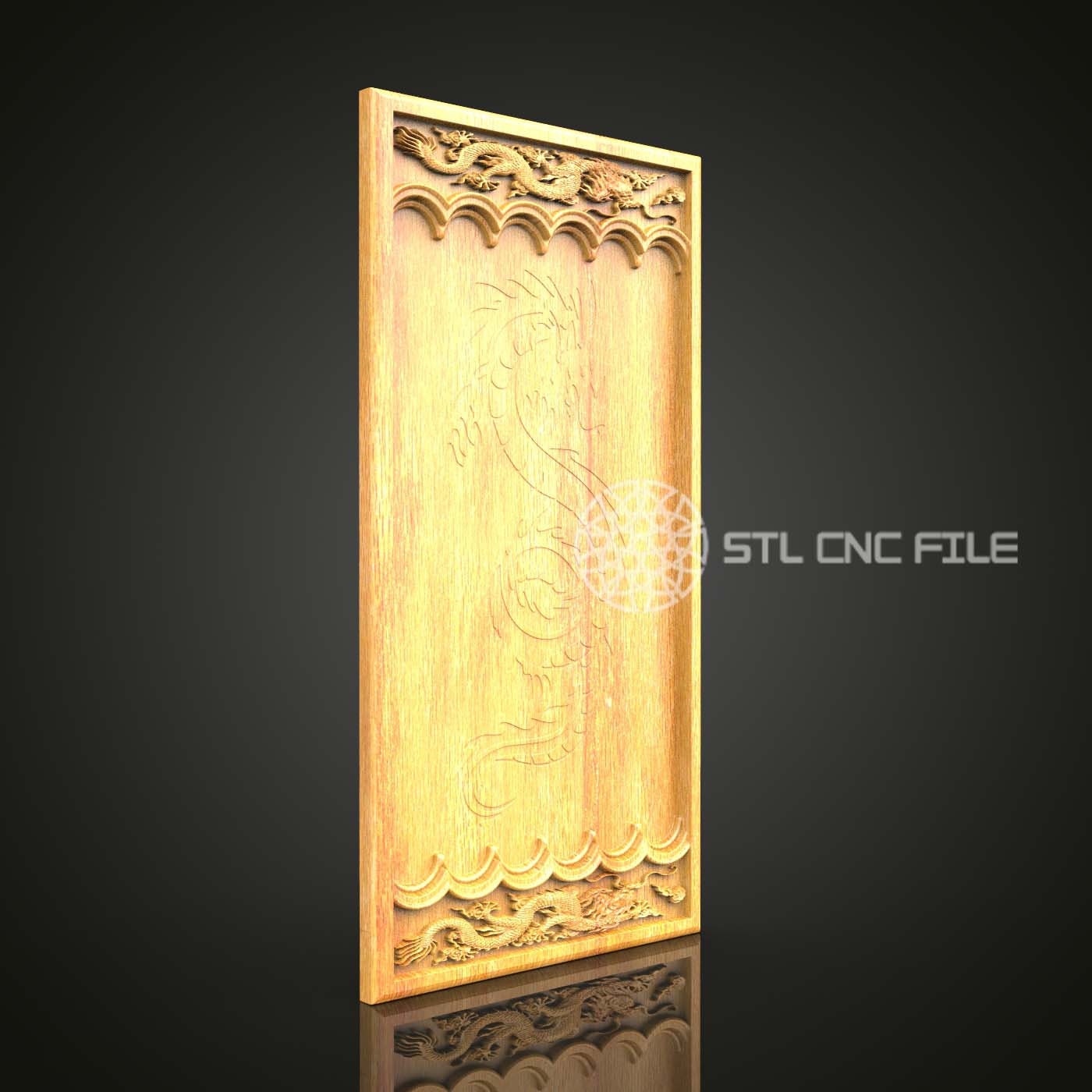 Oriental Dragon Engraved STL Model, CNC Woodworking File, Artcam Aspire ...