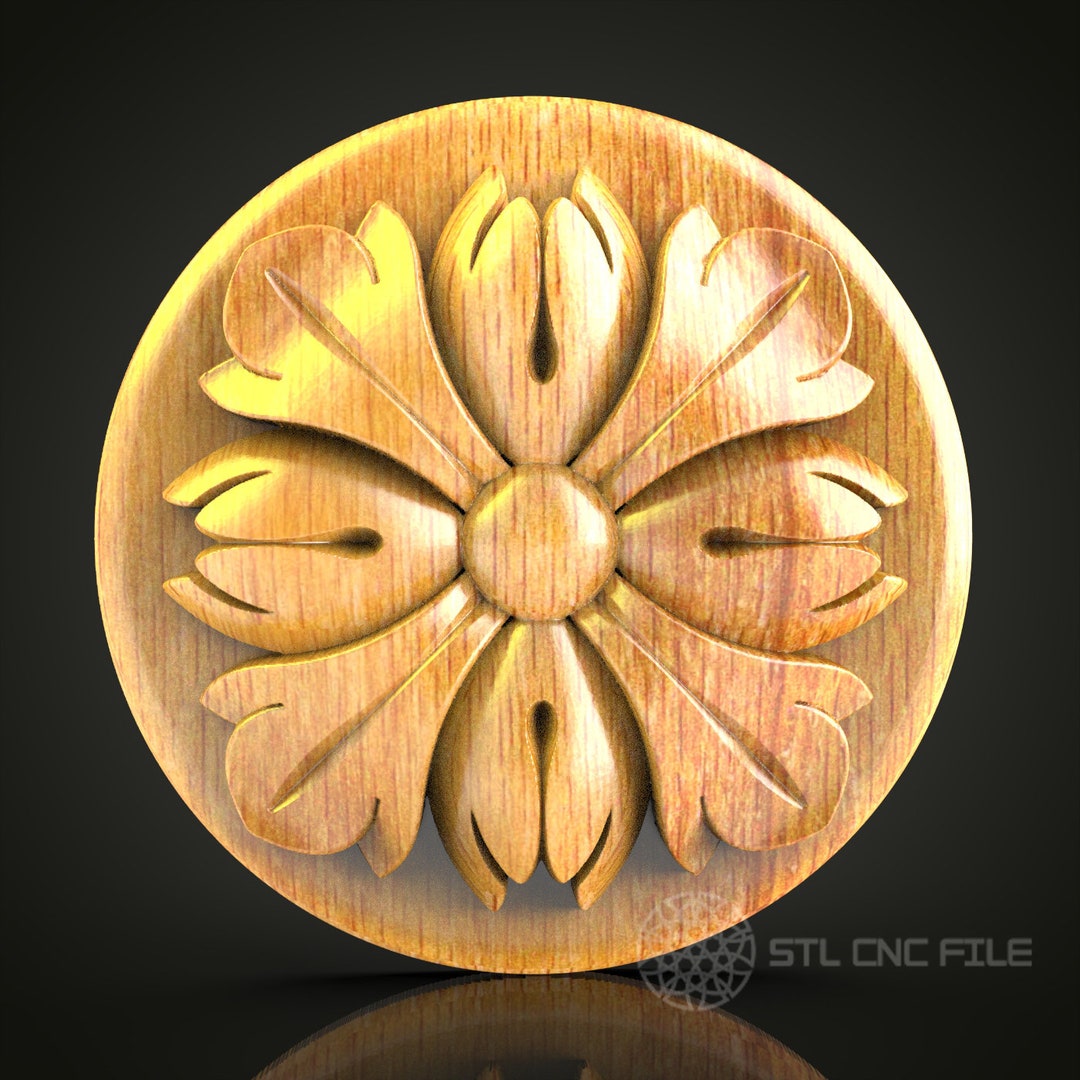 Symmetrical Floral Medallion STL File, CNC Router, Artcam Aspire ...