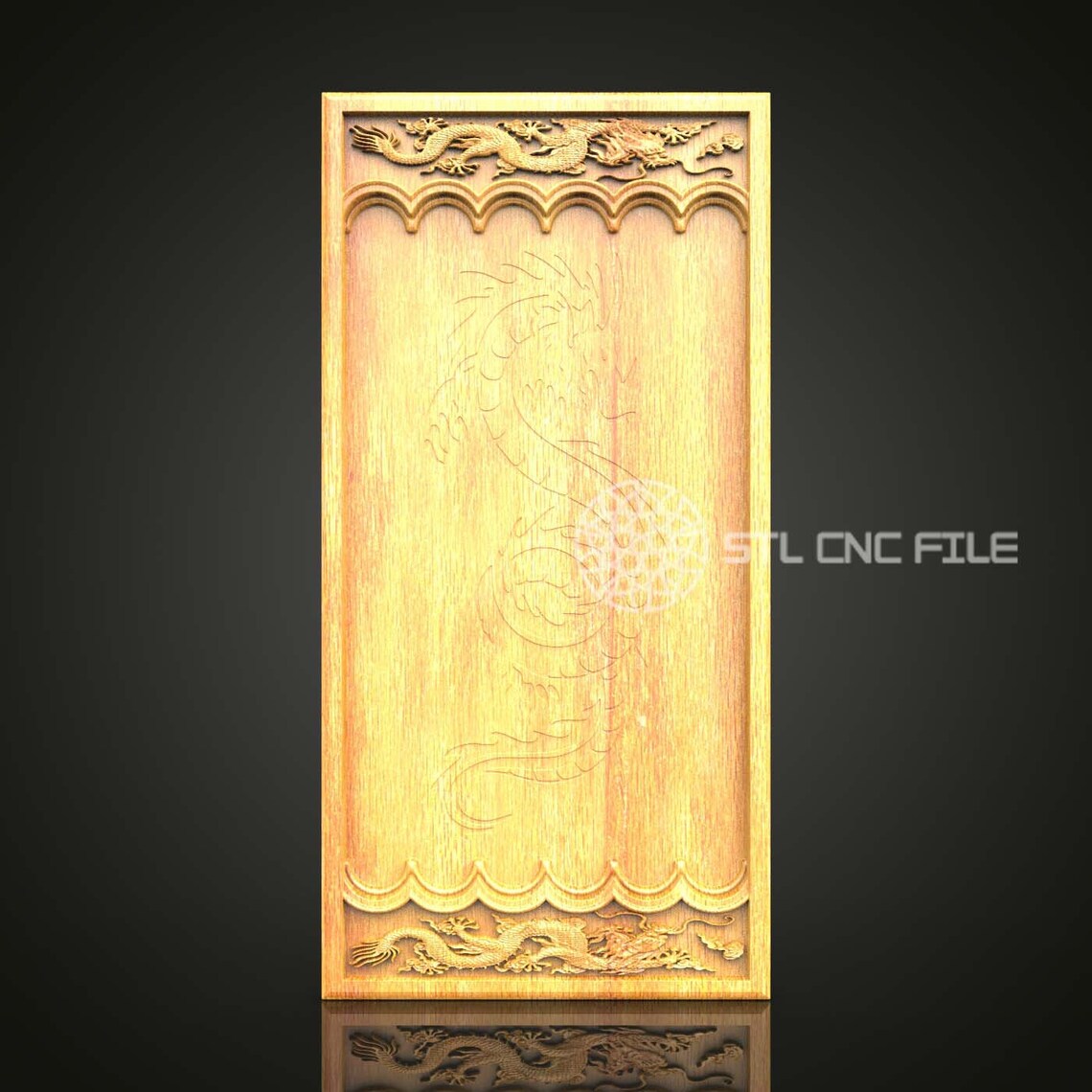 Oriental Dragon Engraved STL Model, CNC Woodworking File, Artcam Aspire ...