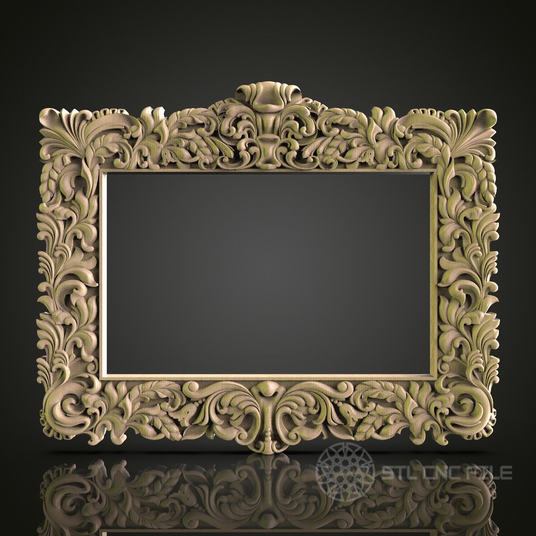 Baroque Style Picture Frame 3D Model STL File, Elaborate Floral Carving ...