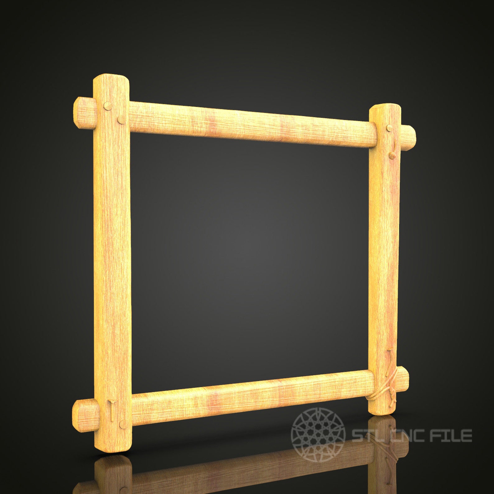 Rustic Log Cabin Frame STL Model - CNC Router Files for Artcam, Aspire ...