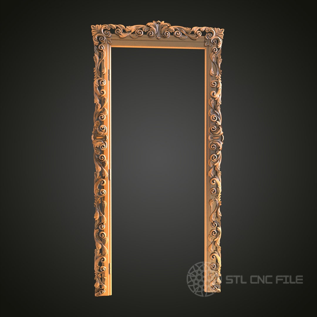 Ornate Vertical Decorative Frame STL Model for CNC Router Engraver, 3D ...
