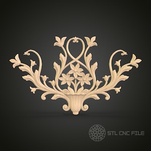 Floral Bouquet STL File for CNC - Elegant Fleur-de-lis 3D Wood Carving ...