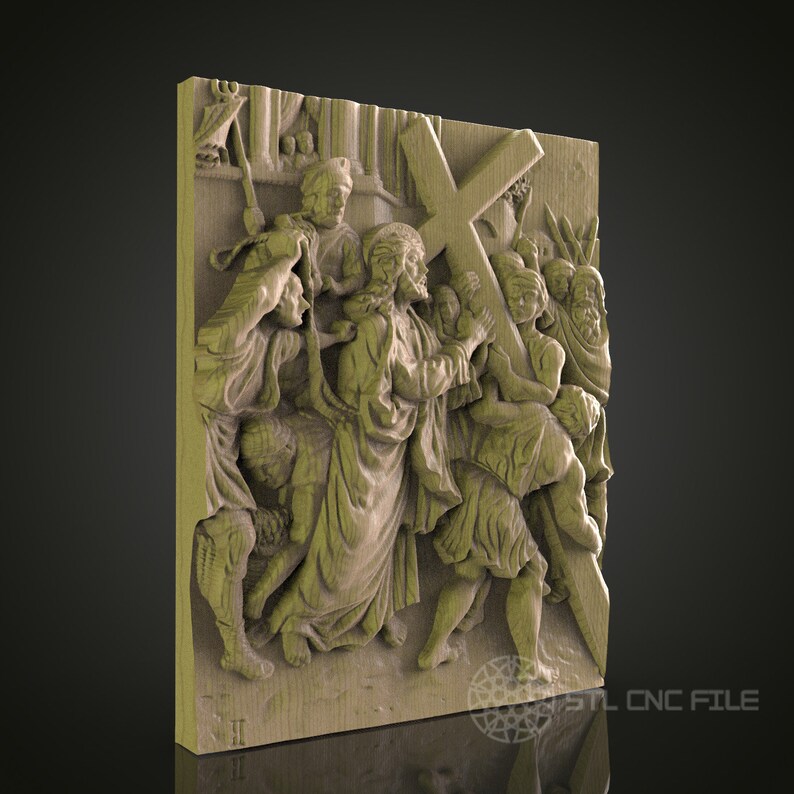 Biblical Crucifixion Scene Wall Art - STL Model for CNC Router ...