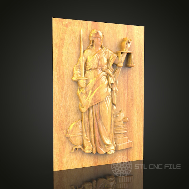 Lady Justice Relief STL Model for CNC Router - Artcam, Aspire ...