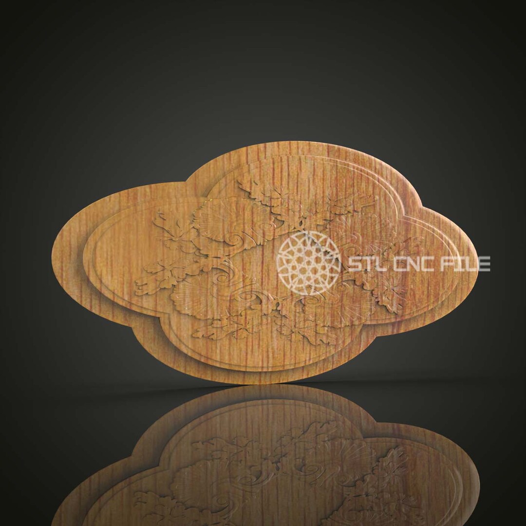 Floral Cloud STL File for Cnc Carving, Wooden Wall Art, CNC Router ...