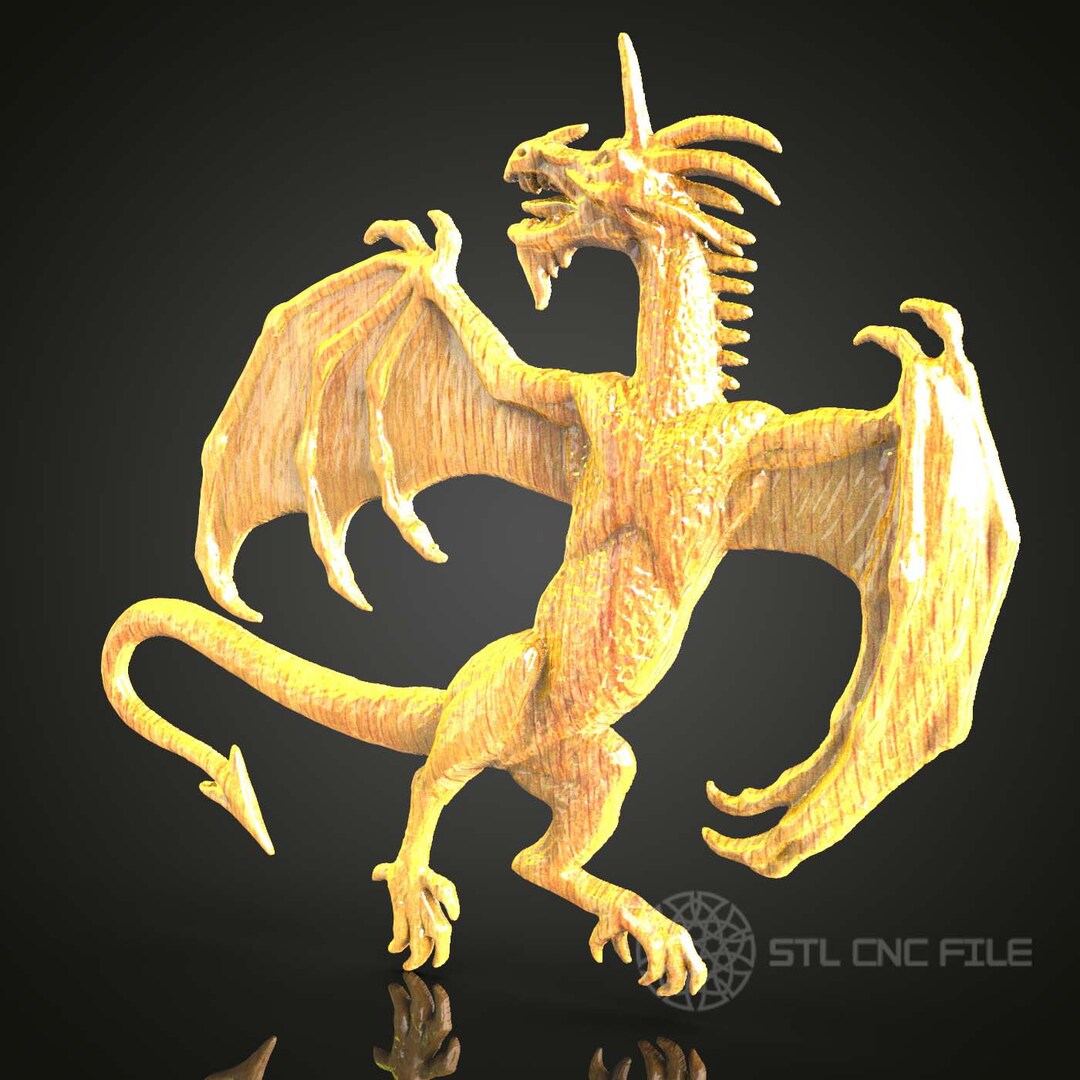 Majestic Dragon STL Model for CNC Router, Artcam Aspire Wood Art ...