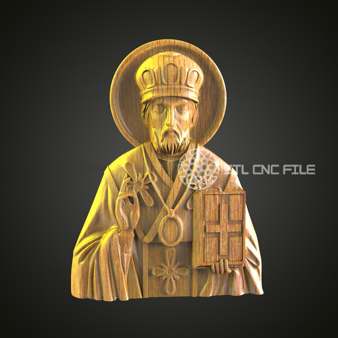 Sacred Saint STL File for CNC Engraving - Religious Icon Wood Carving ...