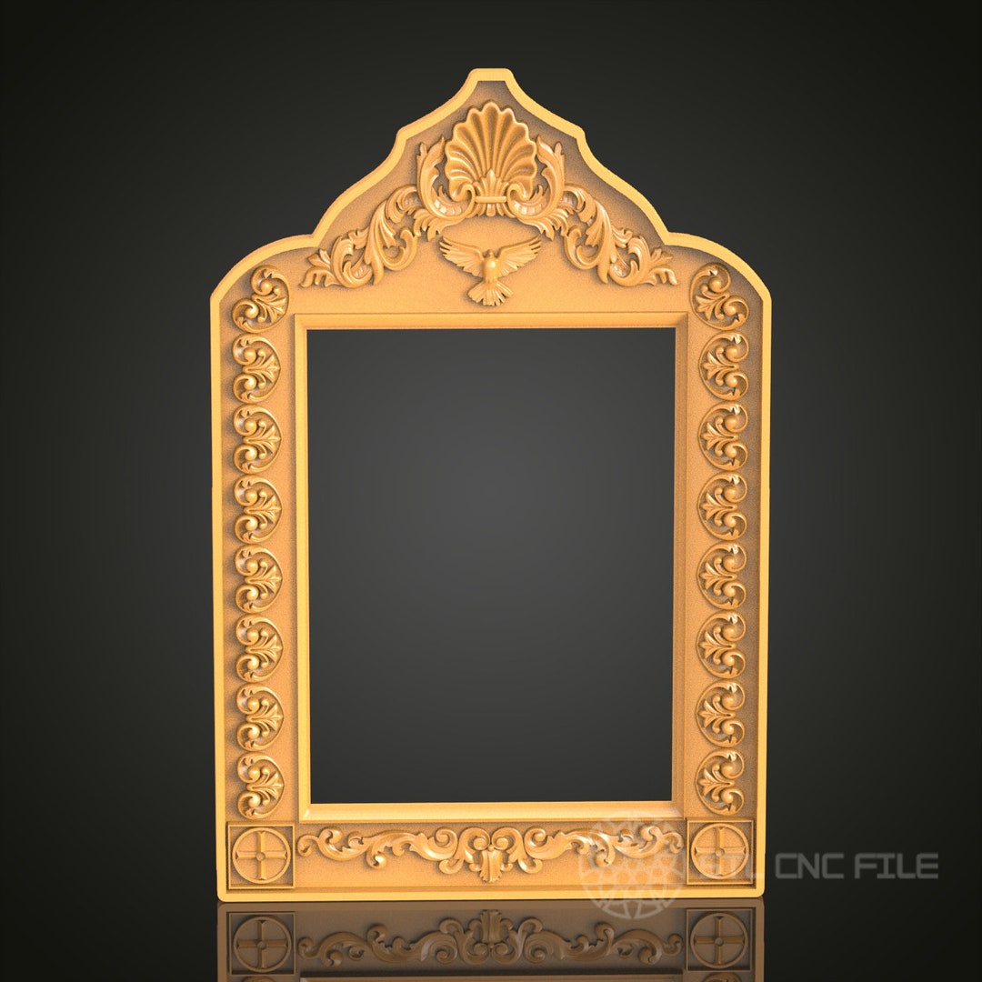 Elegant Baroque Style Frame Design STL Model for CNC Router Engraver ...