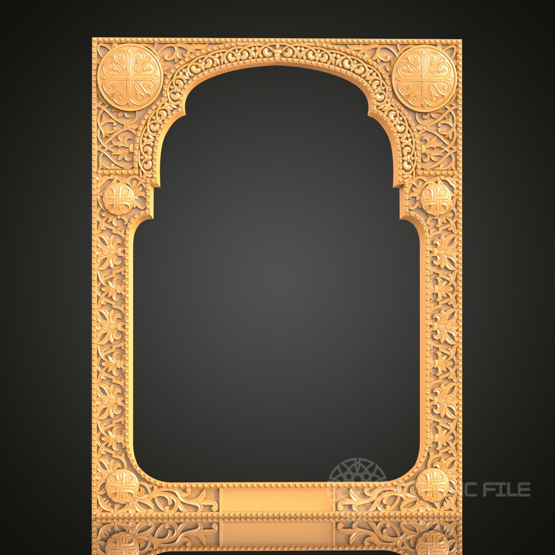 Ornate Arched Frame STL Model for CNC Router Engraver, Artcam, Aspire ...