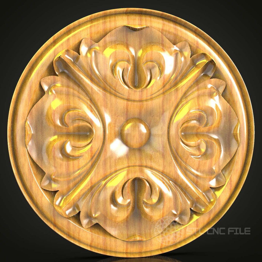 Classic Ornamental CNC Wall Plaque, STL Model, Elegant Wood Art Decor ...