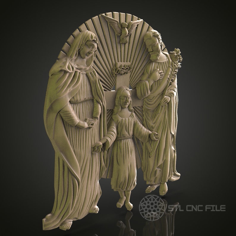 STL Model of Holy Family, CNC Router Engraver, Artcam, Aspire, CNC ...
