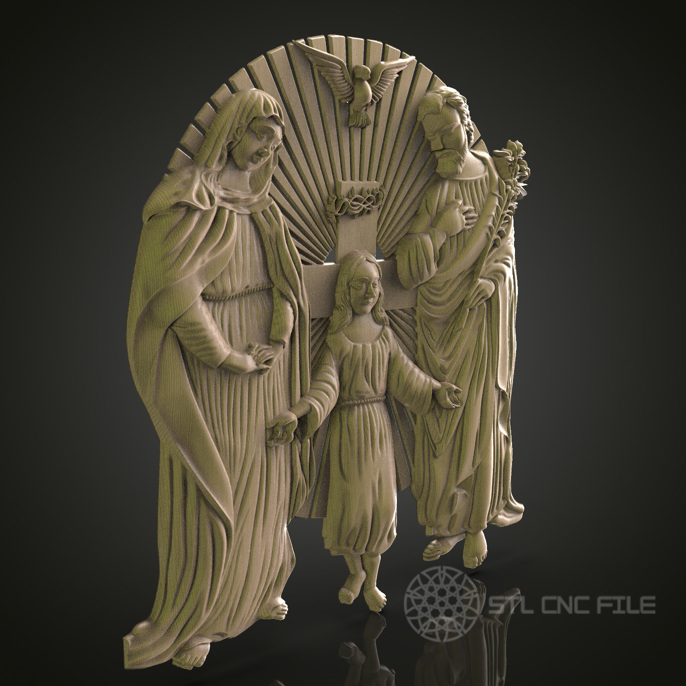 STL Model of Holy Family, CNC Router Engraver, Artcam, Aspire, CNC ...